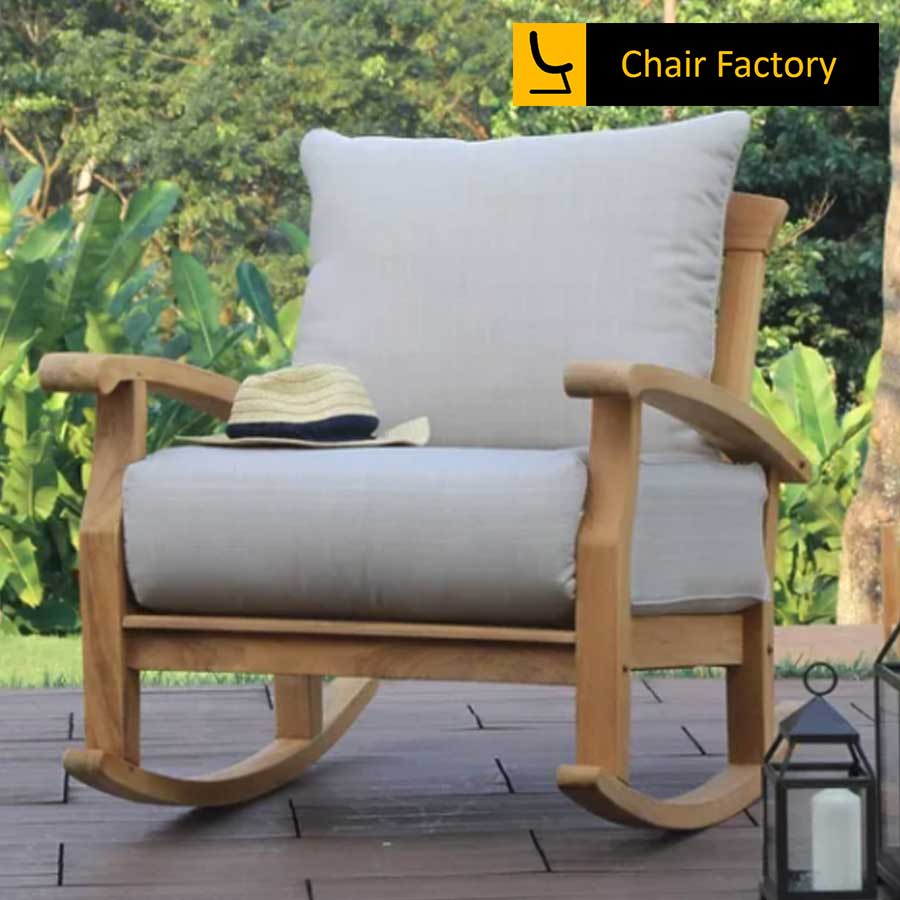 Bjorn Cream Rocking Chair for patio Area | Chair Factory