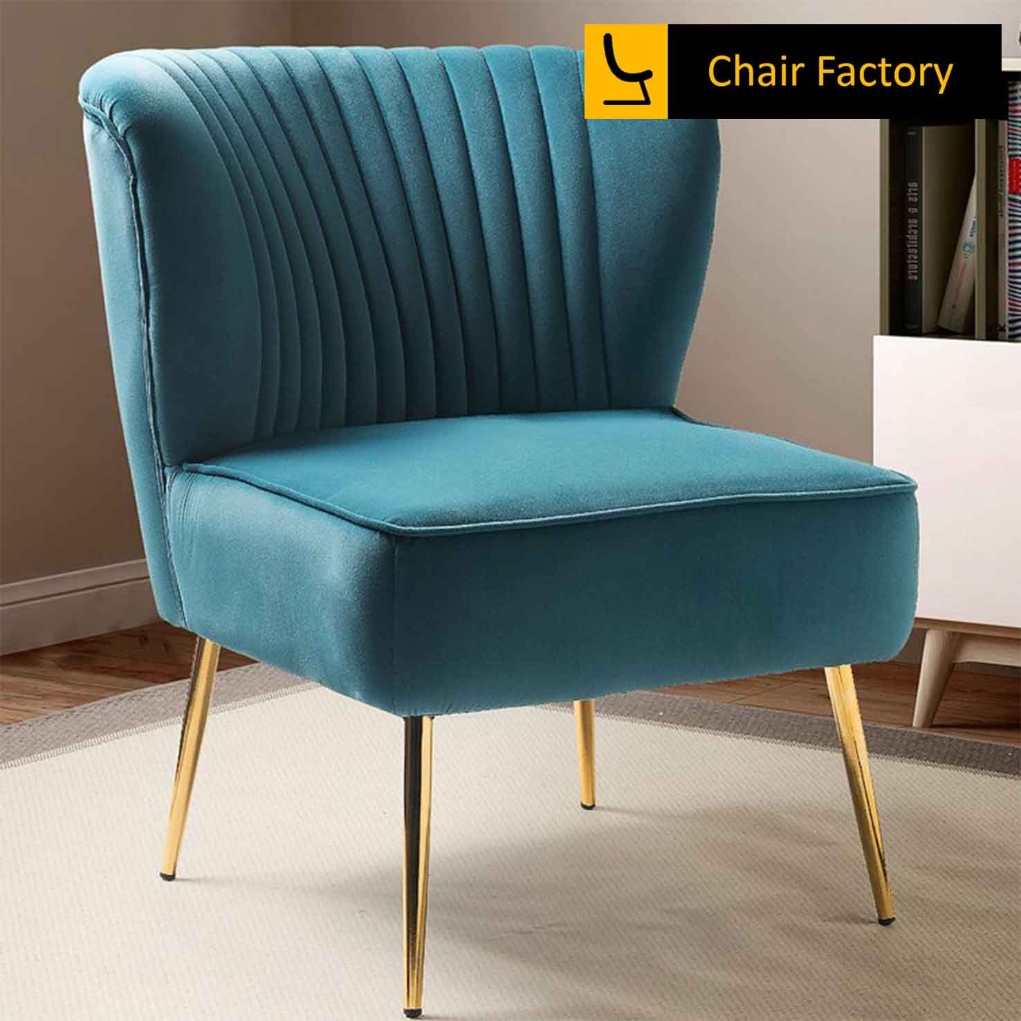 Sohoblu blue gold legs chair blue color chair | Chair Factory