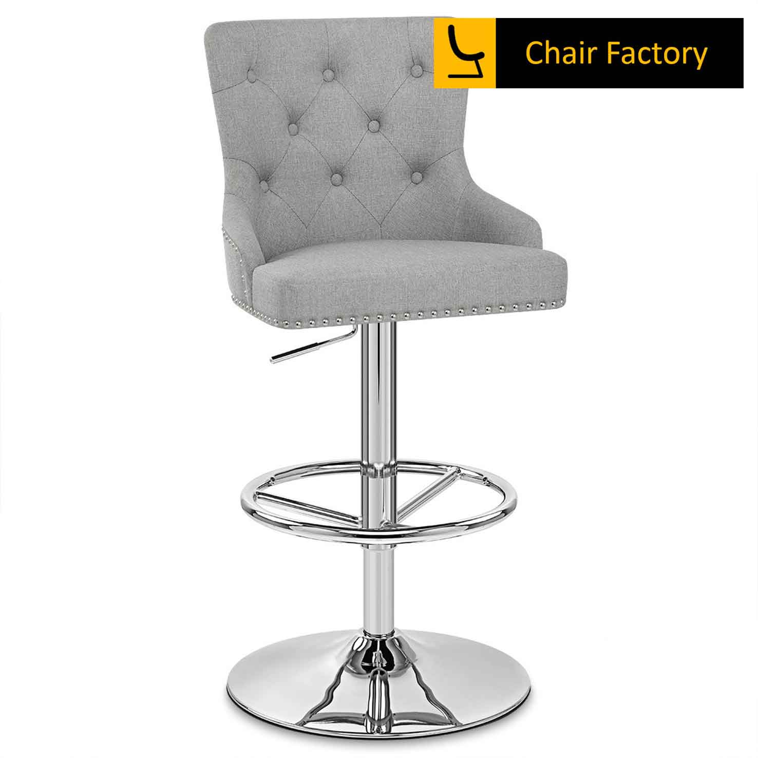 Arcane Bar Stool tufted mesh grey bar stool | Chair Factory