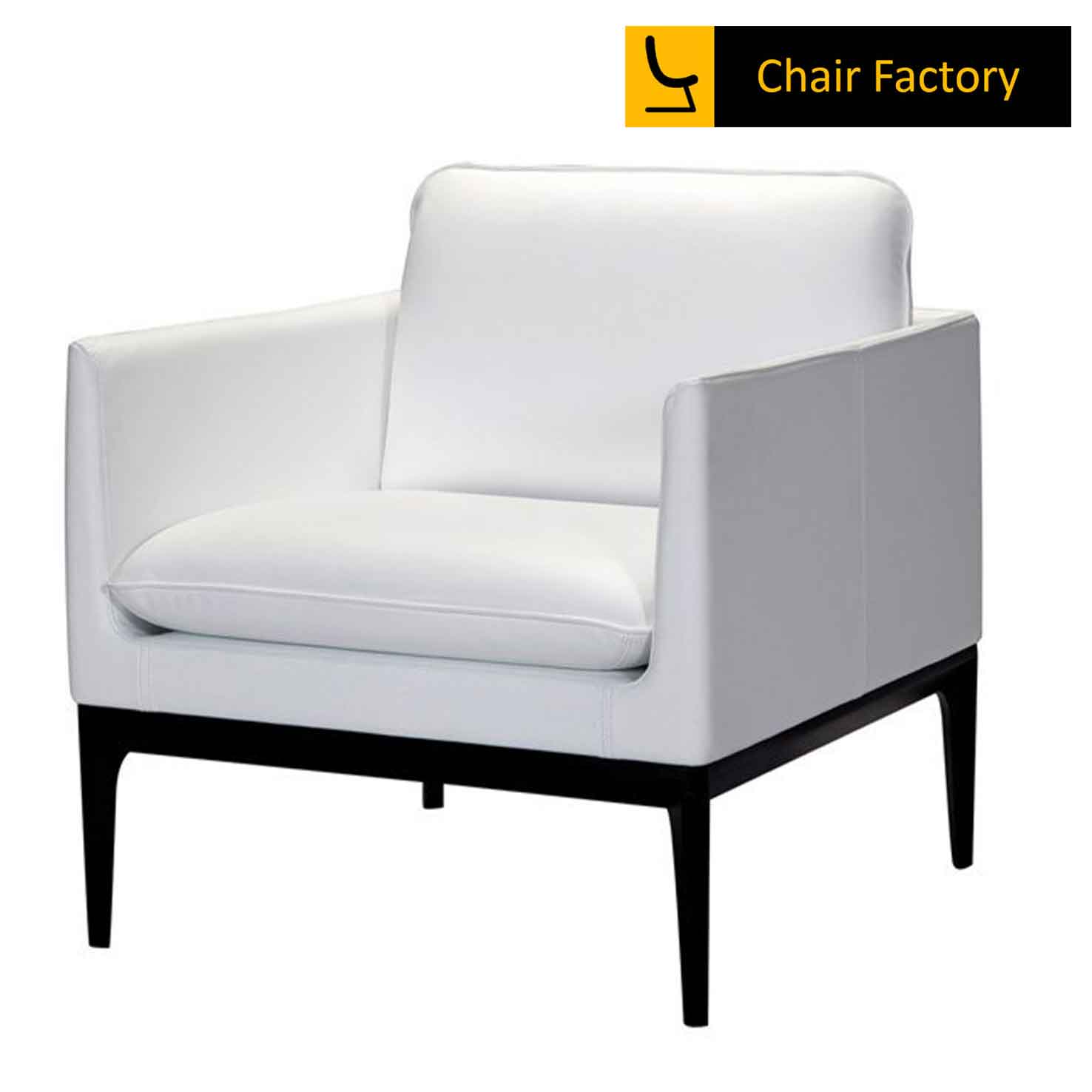 Amelia White Genuine Leather Waiting Arm Chairs for home & office ...