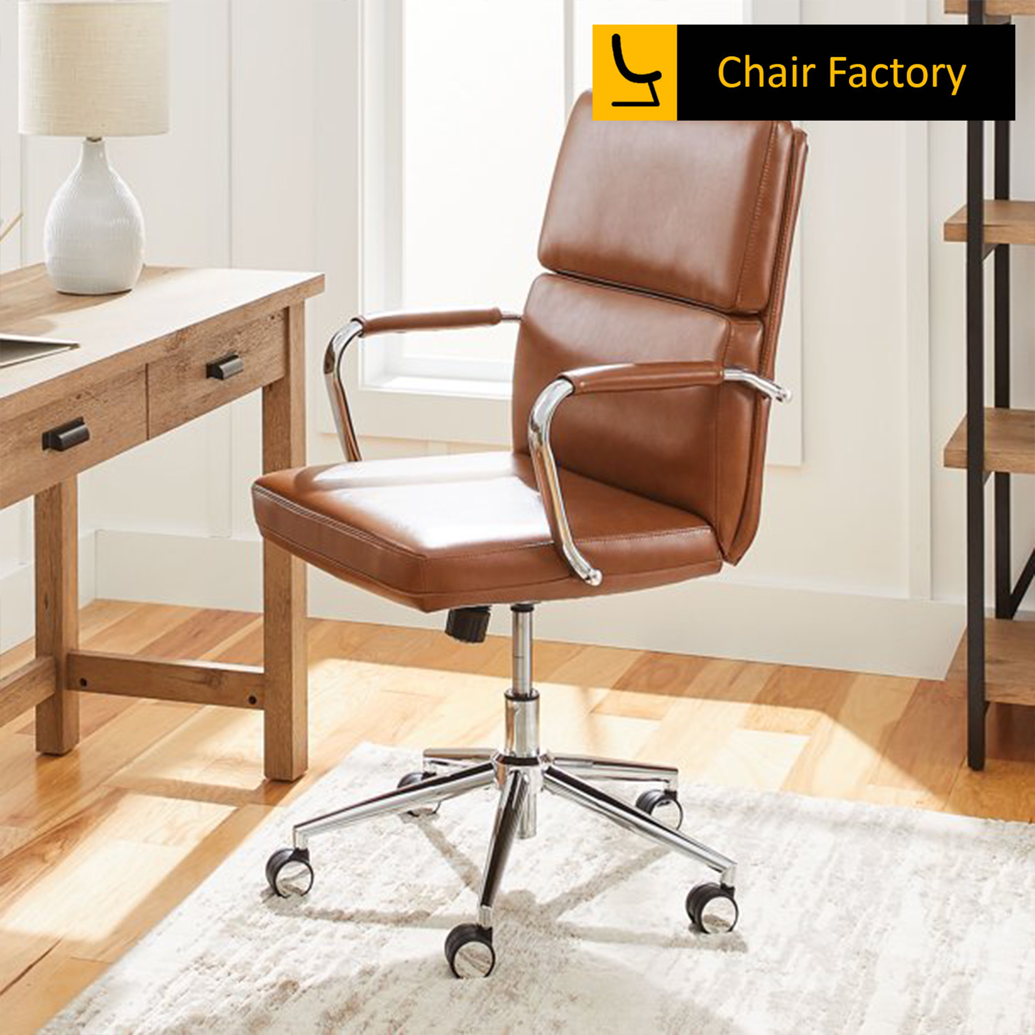 JADEN BROWN LEATHER CONFERENCE CHAIR | Chair Factory
