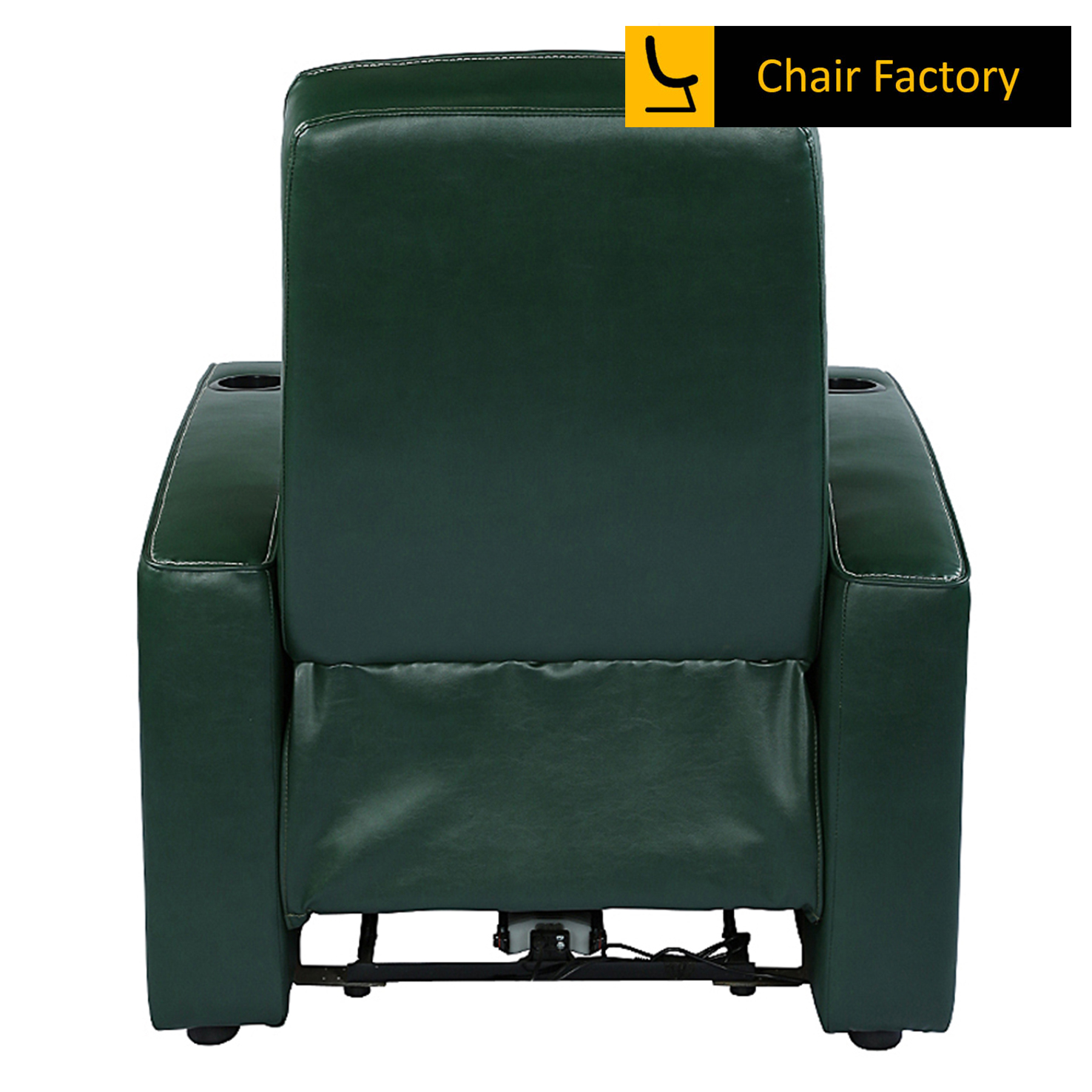 Baluchon Bottle Green Leather Recliner Chair with Soft Padding & Lumbar ...