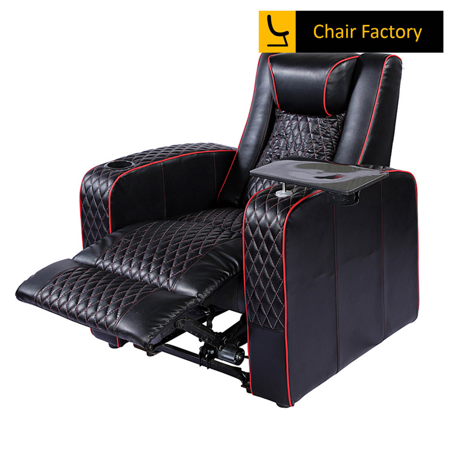 Patroclus Black Leather Recliner Chair with Soft Padding & Lumbar ...