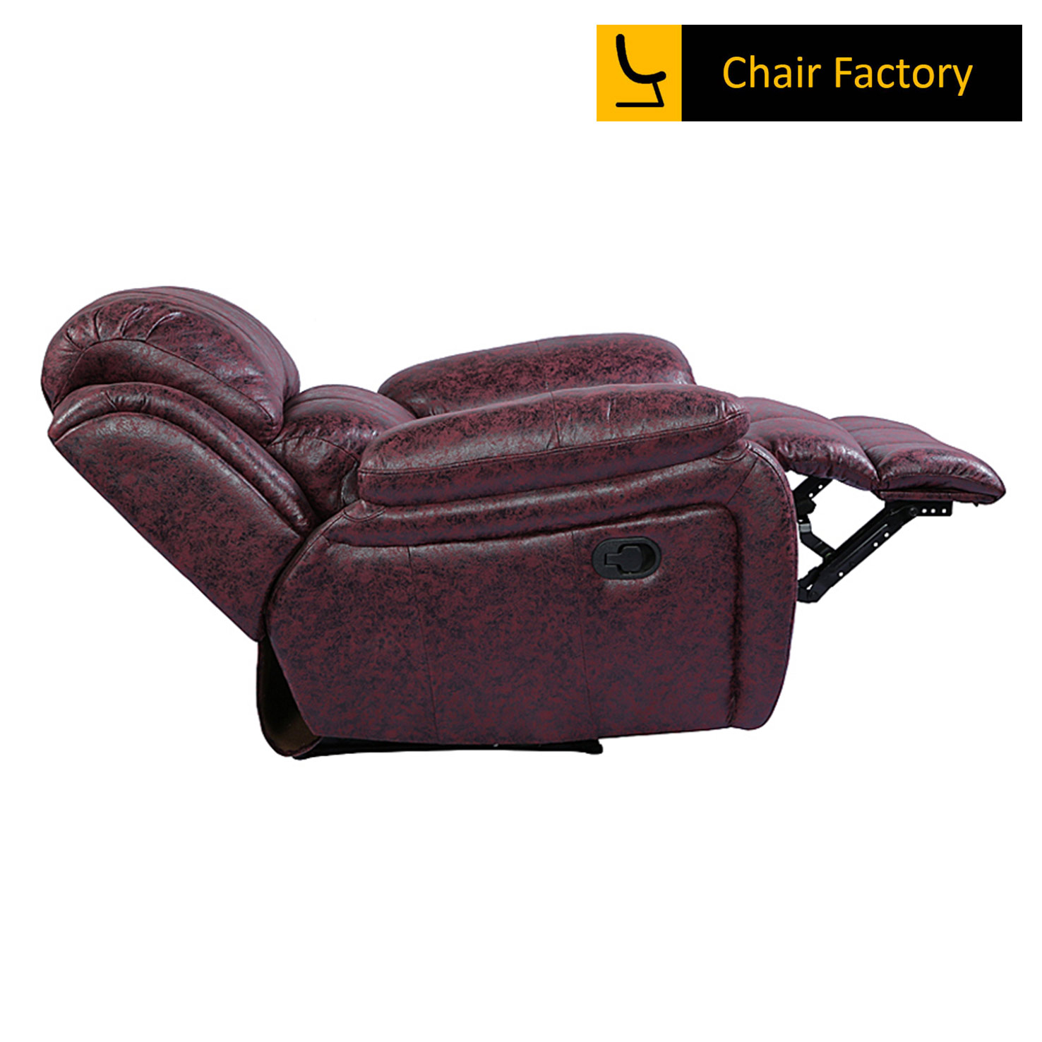 Cromatica Dark Maroon Leather Recliner Chair with Soft Padding & Lumbar ...