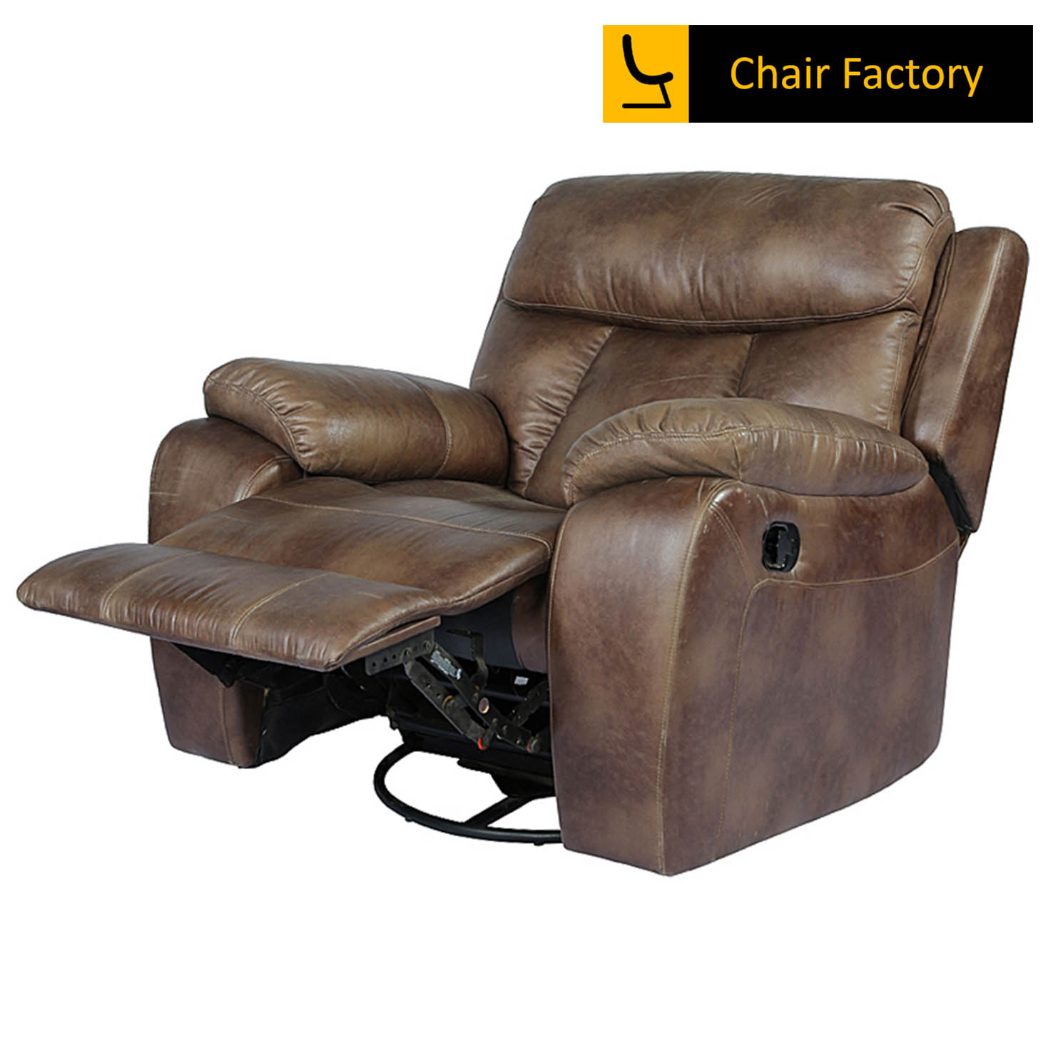 Robson Chocolate Brown Leather Recliner Chair with Soft Padding ...