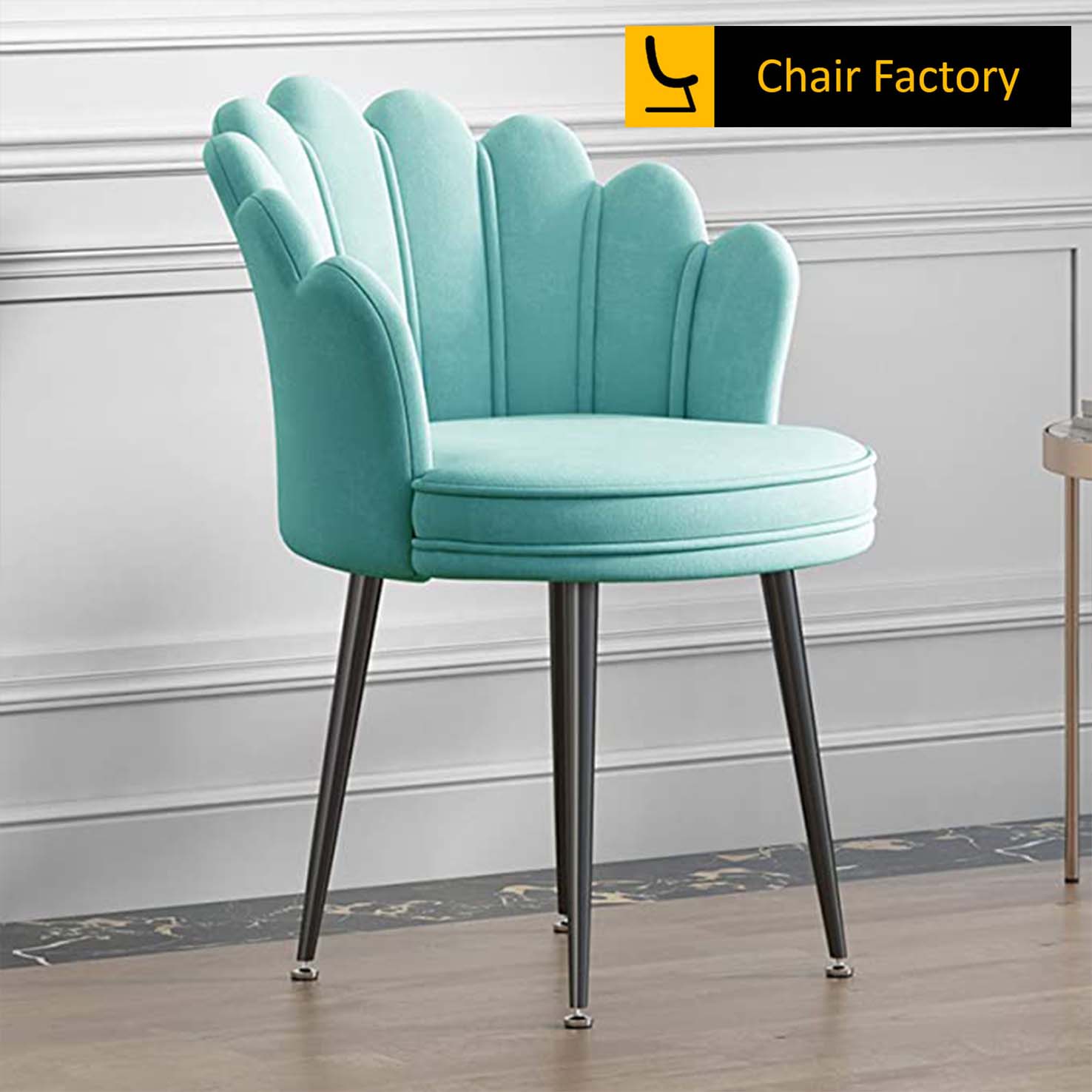 Sky Blue Color Flower Pattern Arm Chair and Lounge Chair With Wooden ...