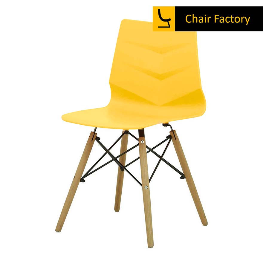 Preston Yellow Cafe Chair With Wooden Legs | Chair Factory