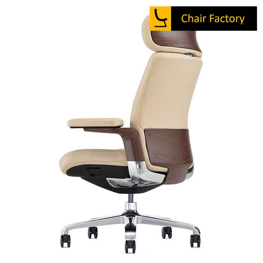 Stallion 100% Genuine Leather Cream Chair Office Desk Chair | Chair Factory