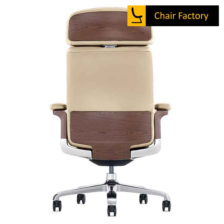 Stallion 100% Genuine Leather Cream Chair Office Desk Chair | Chair Factory