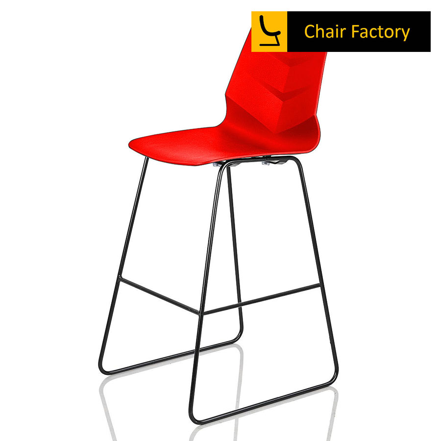 Stylish Red Bar Stool with Black Frame for Office, Homes | Chair Factory