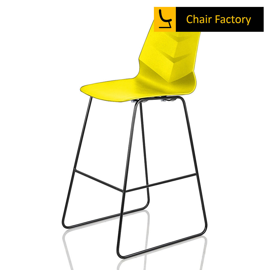 Stylish Yellow Bar Stool with Black Frame for Office, Homes | Chair Factory