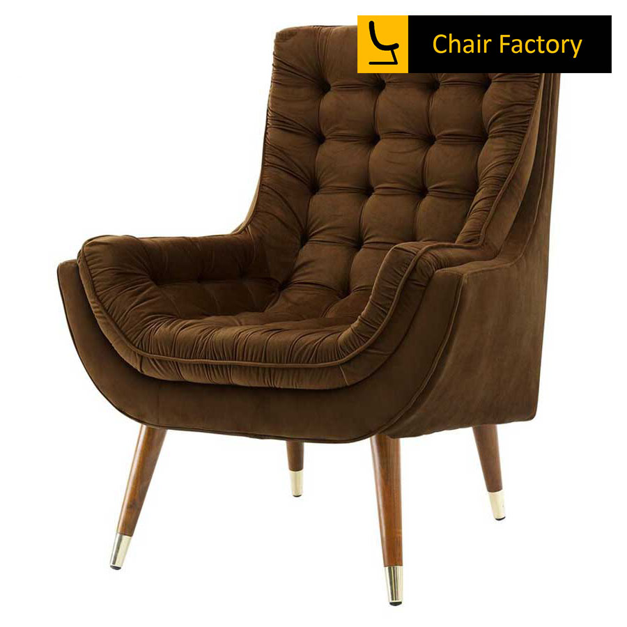 Cascade Brown Tufted Accent & Lounge Chair ideal for Home, Lobby ...