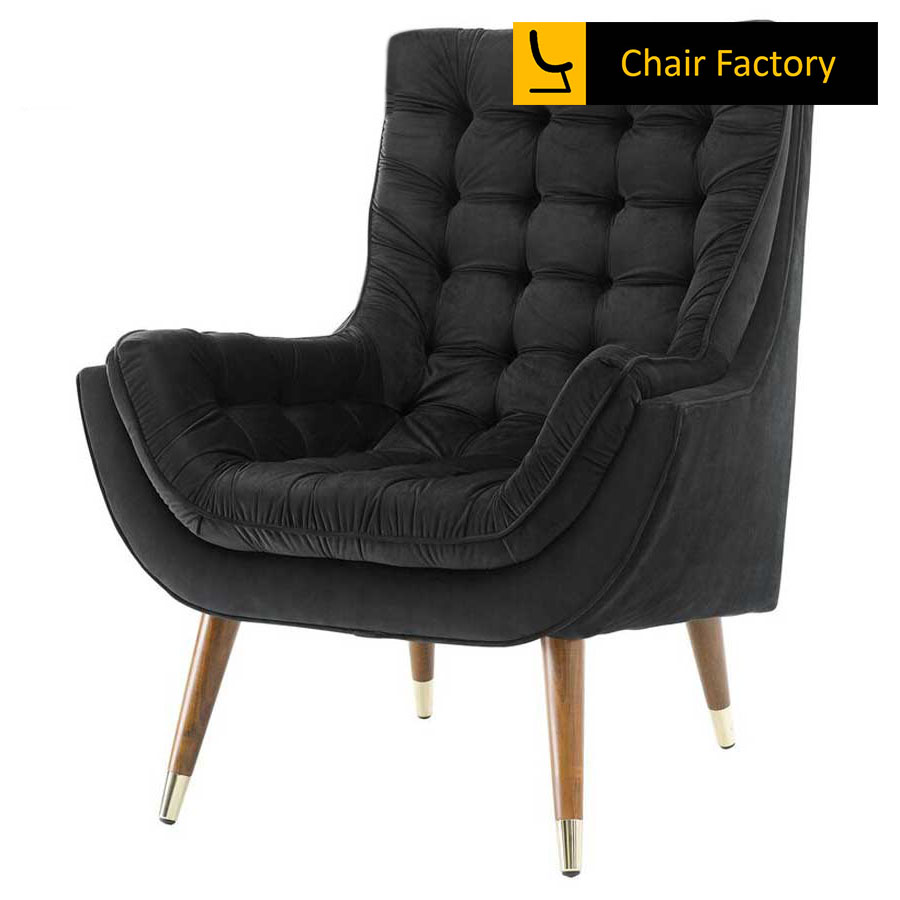 Cascade Black Tufted Accent & Lounge Chair ideal for Home, Lobby ...