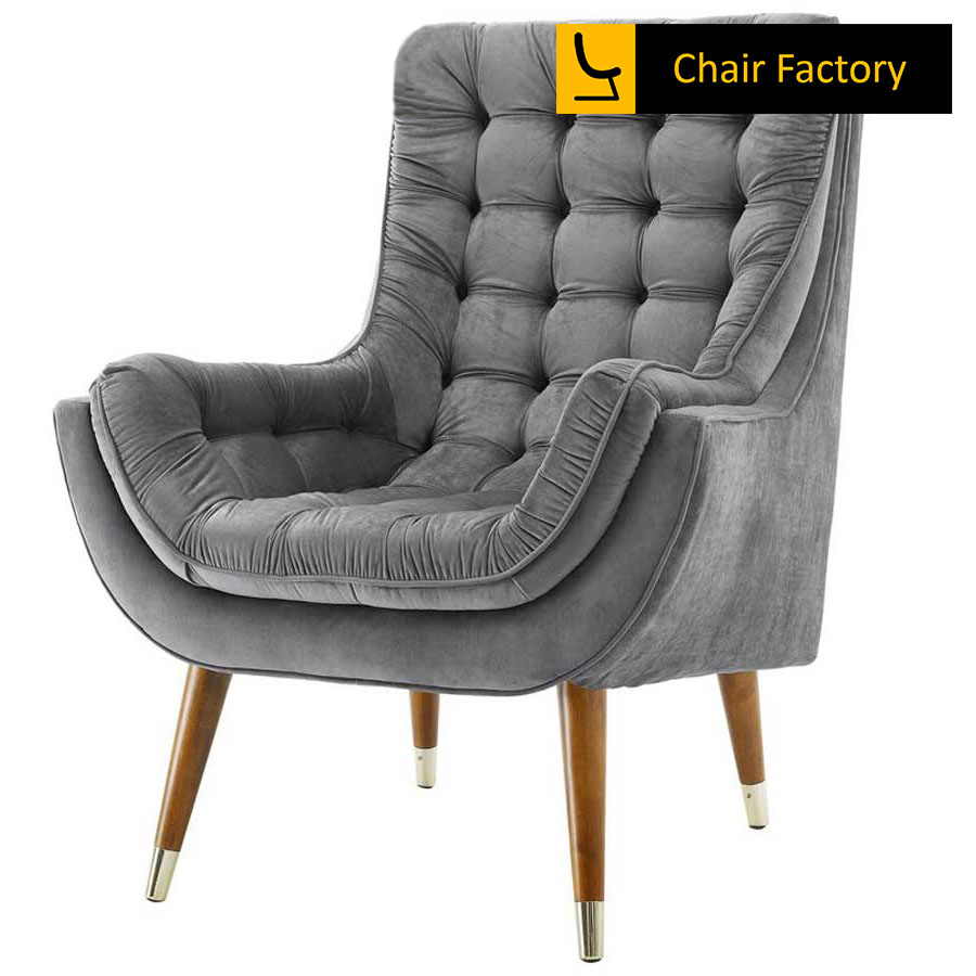 Cascade Grey Tufted Accent & Lounge Chair ideal for Home, Lobby ...