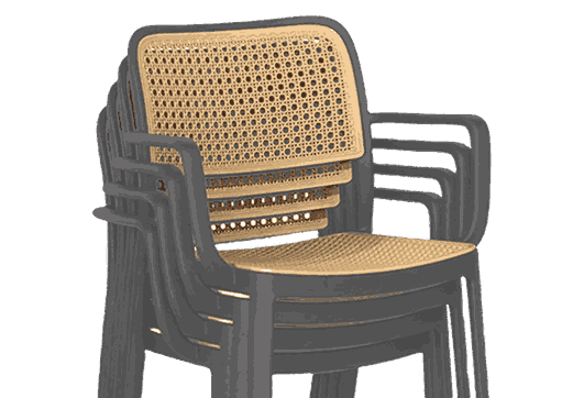 Grey Mace Cafe Chair With Arms | Chair Factory