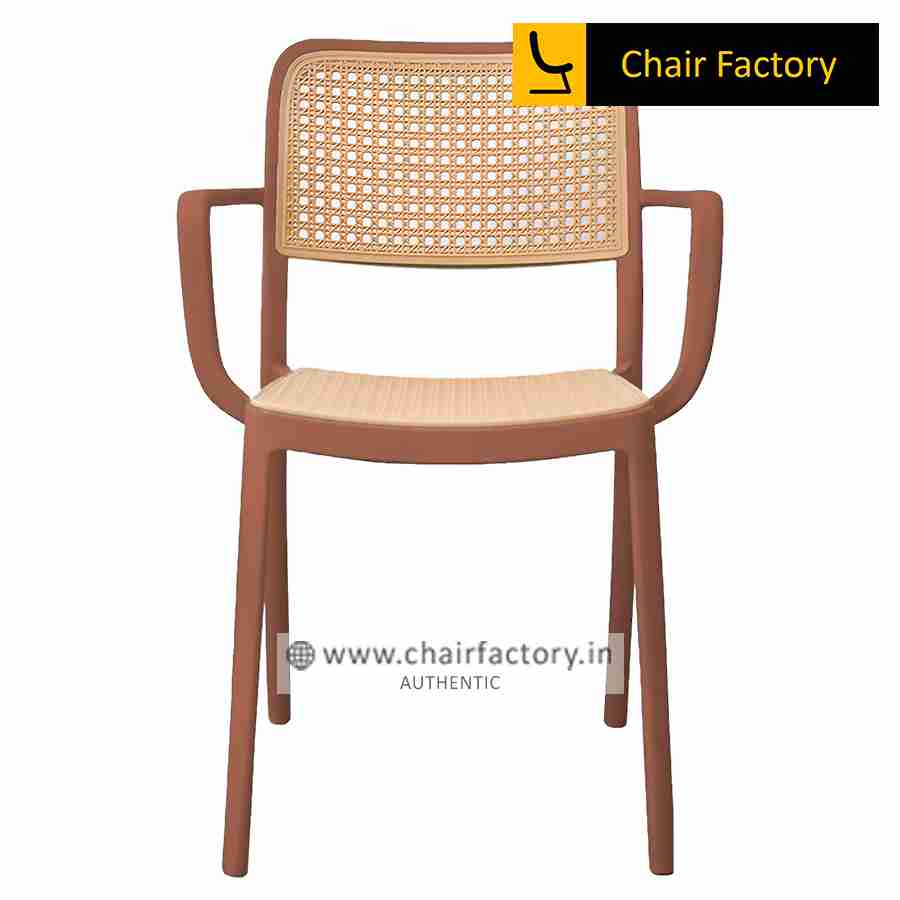 Brown Mace Cafe Chair With Arms For Cafe | Chair Factory