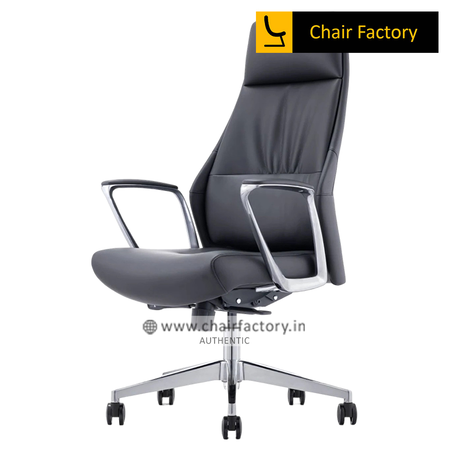 Elegant Sincaso Black High Grade Faux Leather Highback Chair | Chair ...