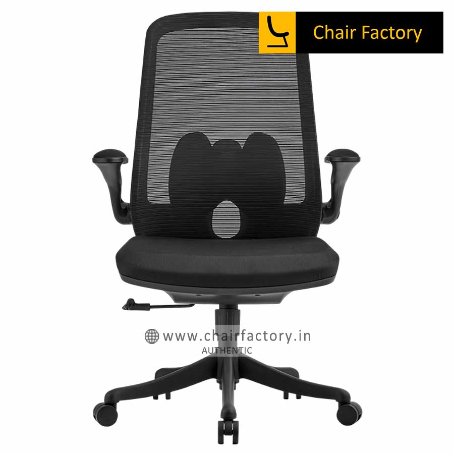 Black Elevate Ergonomic Office Midback Chair For Long Work Hours ...