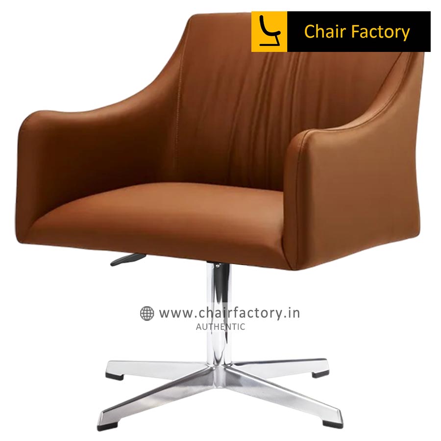 Cognac Brown Executive Ewalt Faux Leather Height Adjustable Lounge ...