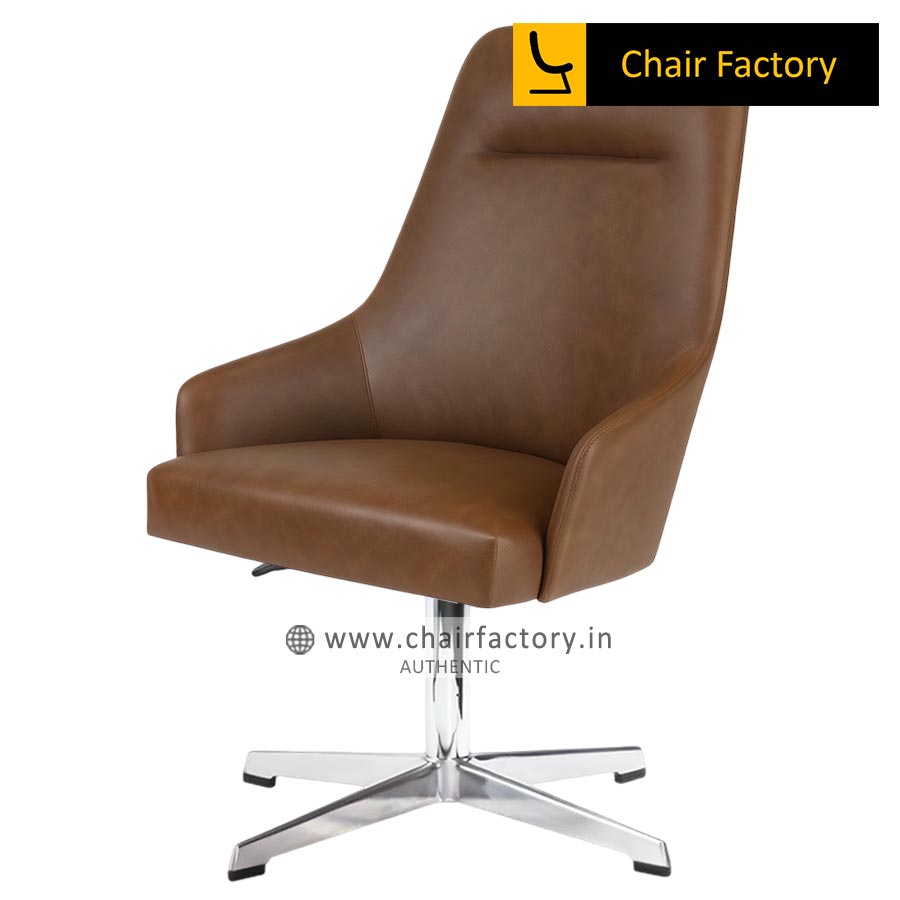 Cosmopolitan Chocolate Brown Cusack Highback Vegan Leather Lounge Chair ...
