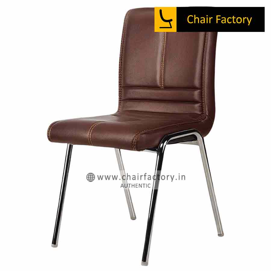 Hoxton Brown Faux Leather Visitor Chair Without Arms | Chair Factory
