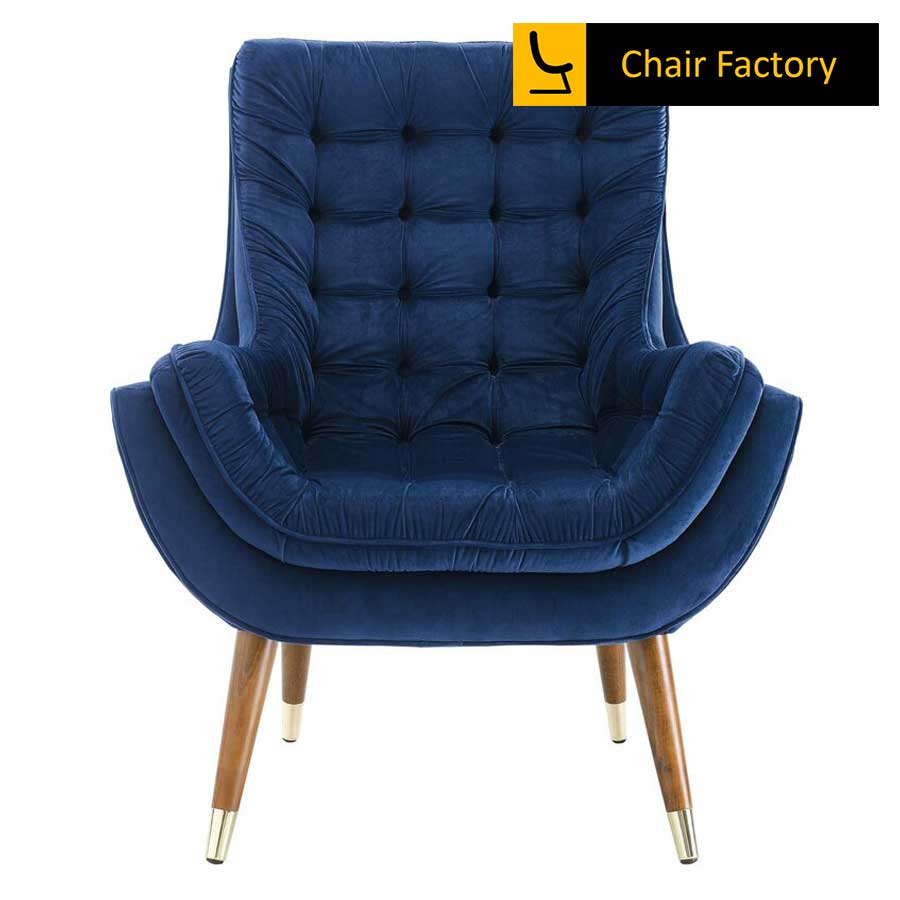 Cascade Dark Blue Tufted Accent & Lounge Chair ideal for Home, Lobby ...