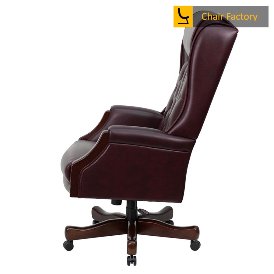 Prime Minister Burgundy High Back Chesterfield 100% Genuine Leather ...