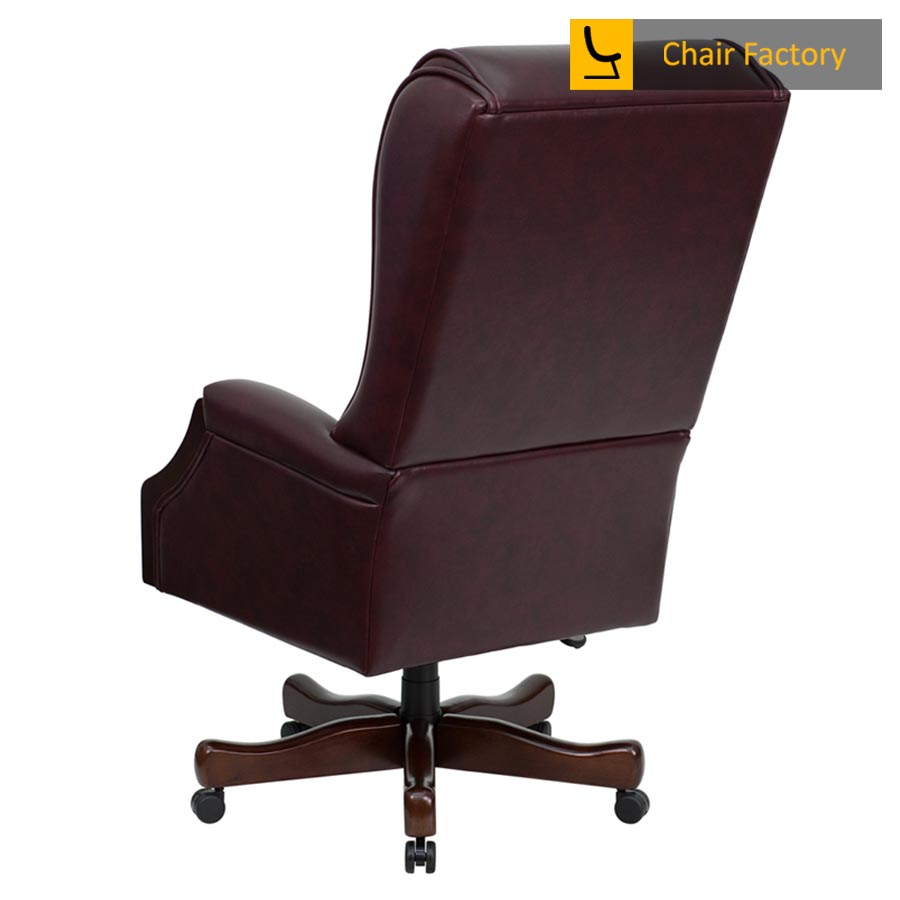 Prime Minister Burgundy High Back Chesterfield 100% Genuine Leather ...