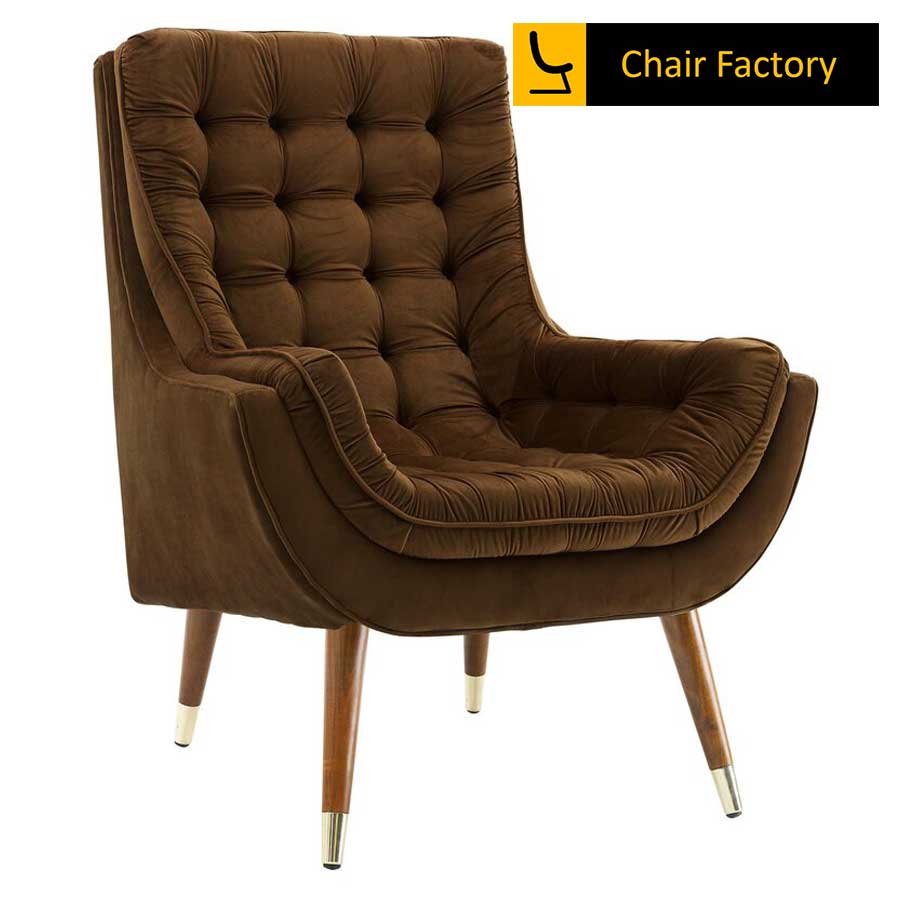 Cascade Brown Tufted Accent & Lounge Chair ideal for Home, Lobby ...
